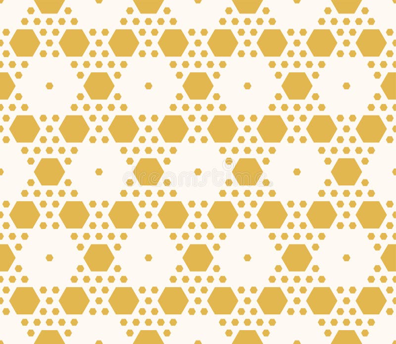 Vector Geometric Seamless Pattern. Ornament with Small Yellow Hexagons ...
