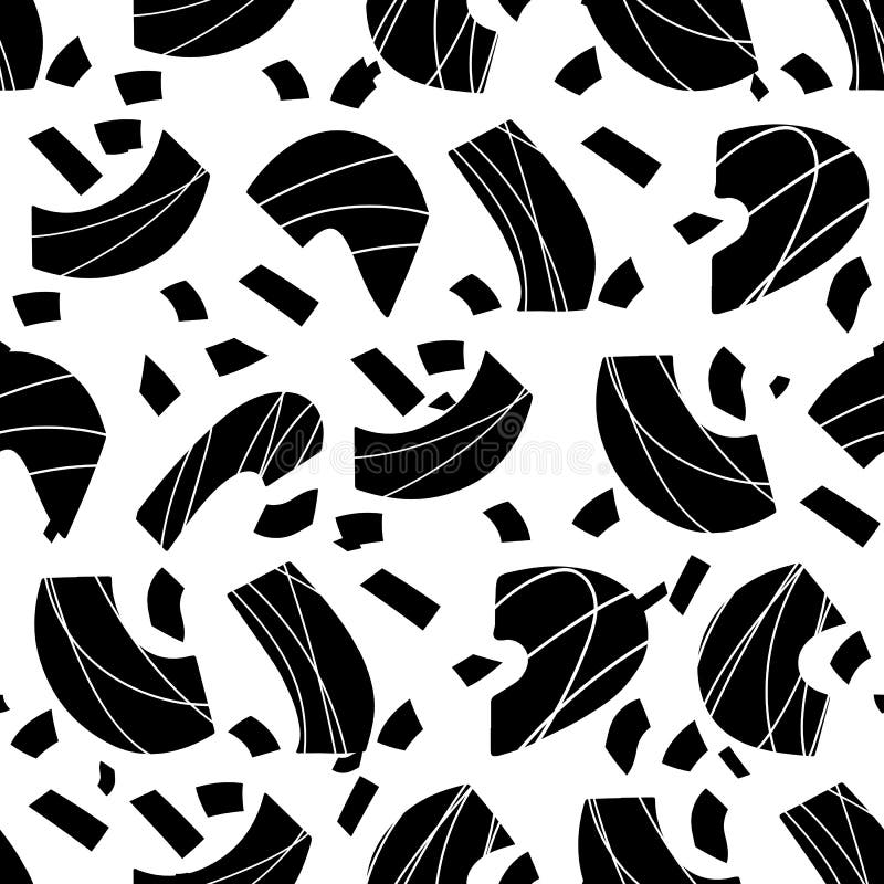 Vector Geometric Seamless Pattern Repeating Abstract Black And White