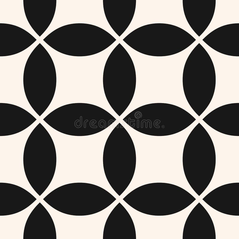 Vector Geometric Seamless Pattern With Rounded Shapes Grid Net Mesh Lattice Stock Vector