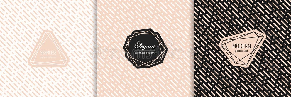 Vector Geometric Seamless Pattern Set with Stylish Minimal Labels ...