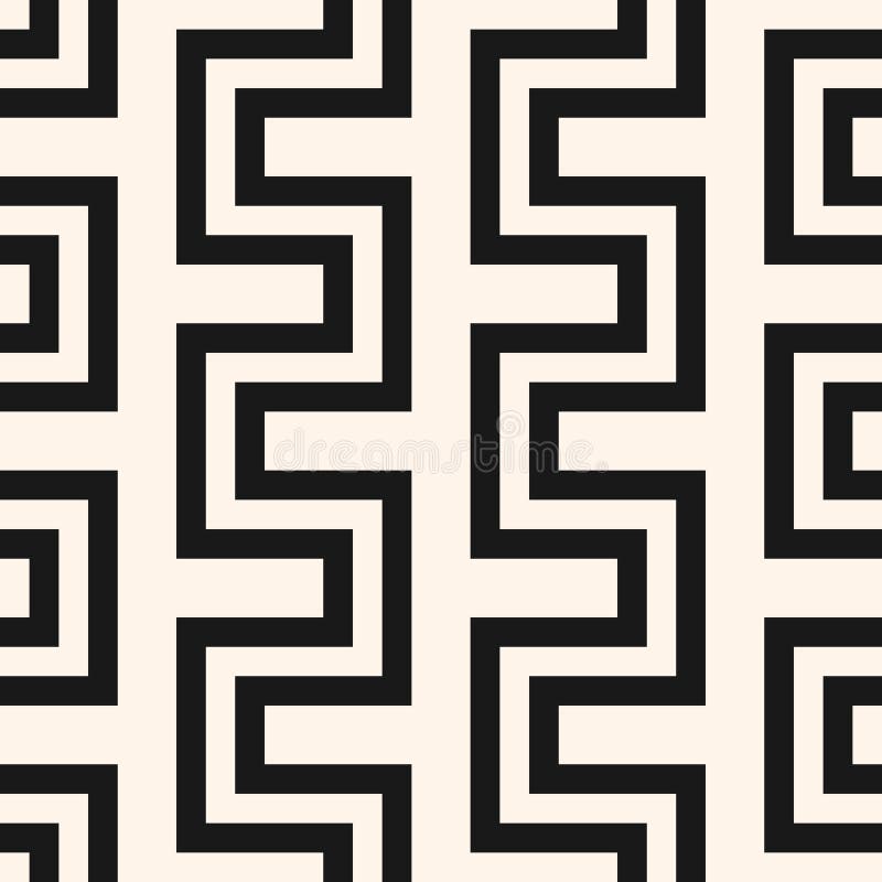 Vector Geometric Seamless Pattern. Simple Texture with Stripes, Snake ...