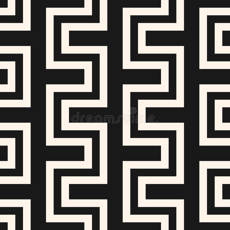 Vector Geometric Seamless Pattern. Simple Texture with Stripes, Snake ...