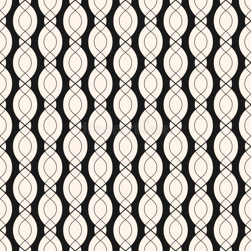 Vector Geometric Seamless Pattern with Smooth Wavy Shapes, Chain Stock ...