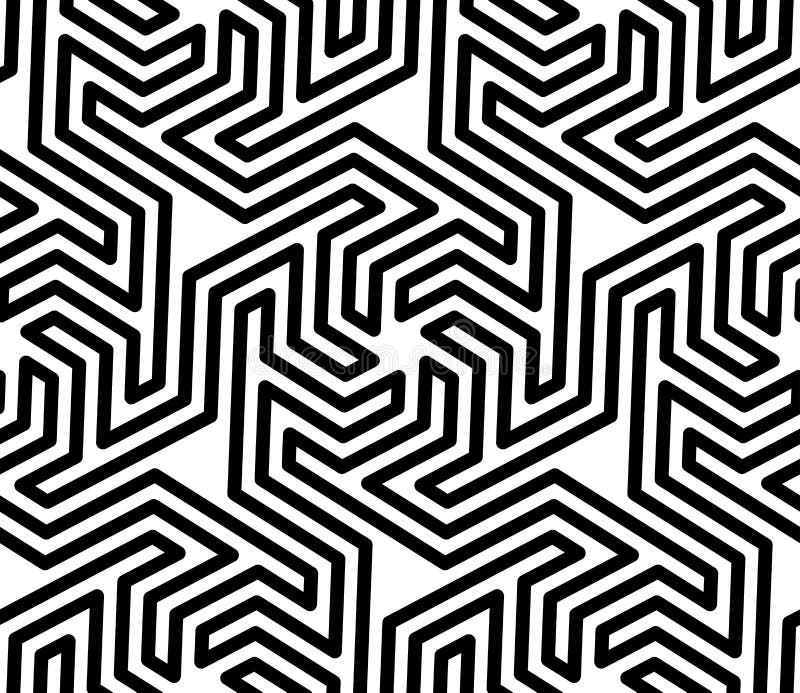 Vector Geometric Seamless Pattern. Stylish Bold Striped Texture Stock ...