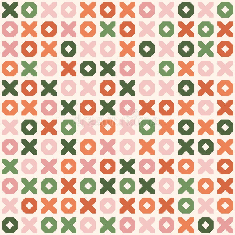 Vector Geometric Seamless Pattern. Tic Tac Toe Background with Colorful ...