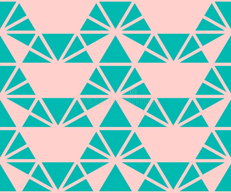 Vector Geometric Seamless Pattern with Triangles, Grid. Pink and ...