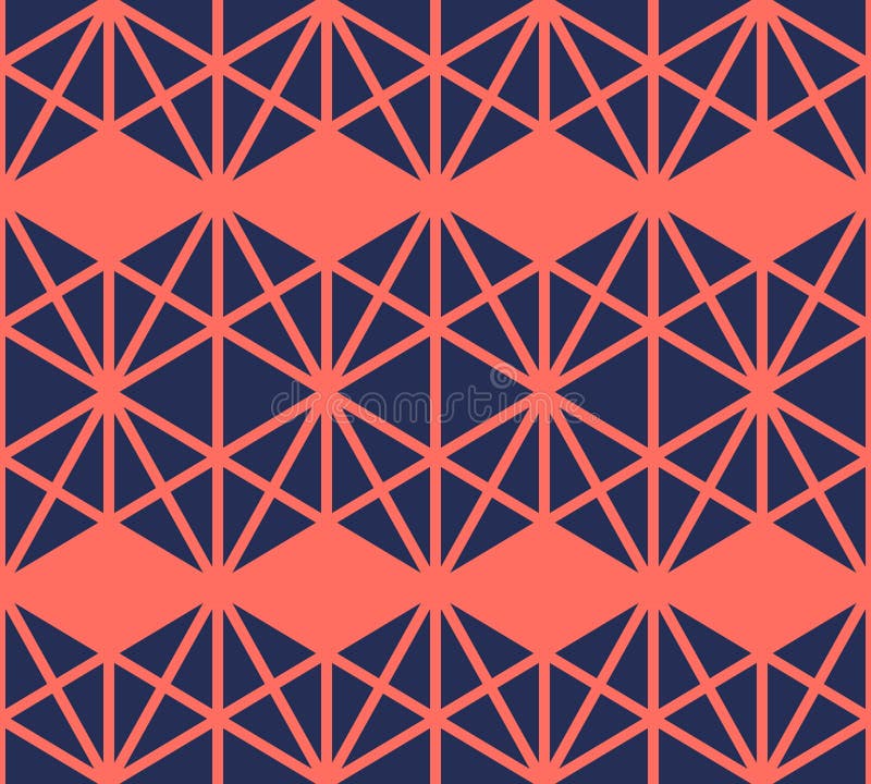 Vector Geometric Seamless Pattern with Triangles and Hex. Blue and ...