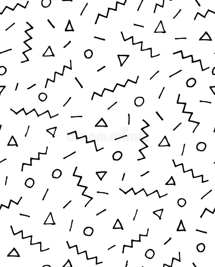 Vector Geometric Seamless Pattern with Triangles, 80s, 90s Style Stock ...