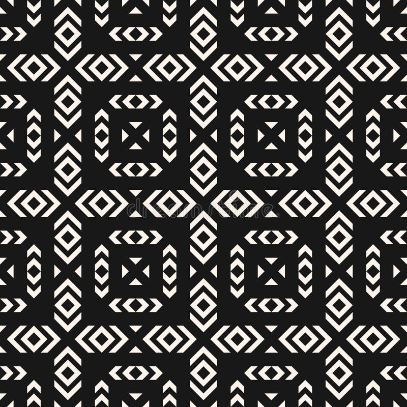 Tribal Ethnic Motif. Simple Ornamental Texture with Squares, Crosses ...