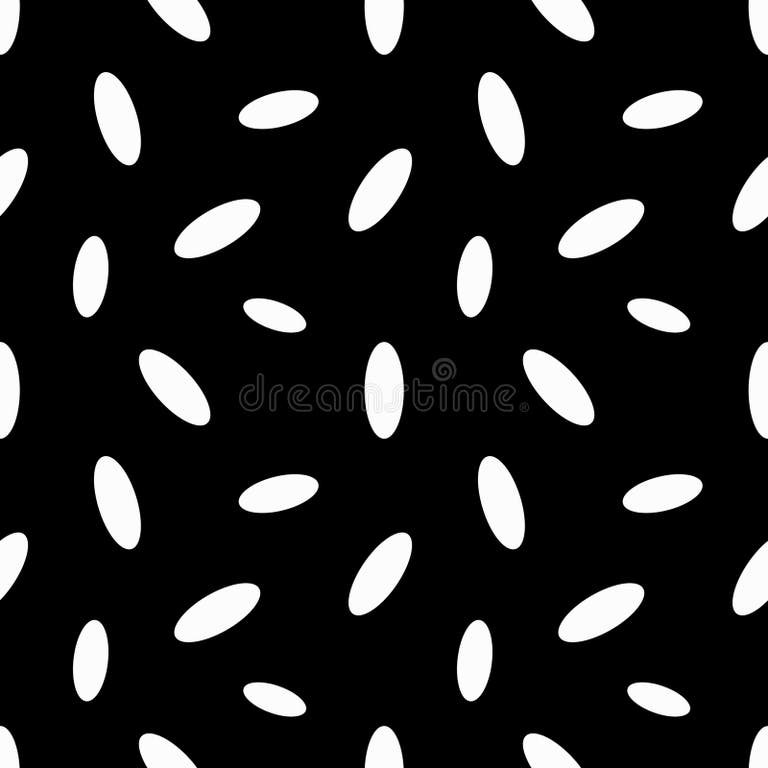 Vector Geometric Seamless Pattern with White Ovals on a Black ...