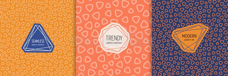 Vector Geometric Seamless Patterns. Set of Colorful Backgrounds with ...