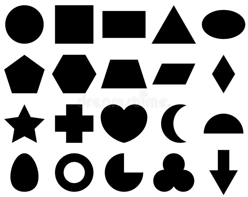 Vector Geometric Shape Design Set. Simple 2D Collection of Basic Star ...