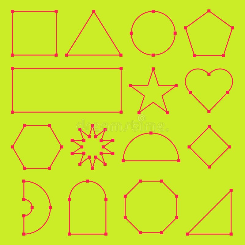 Vector Geometric Shapes with Anchor Point on Corner Stock Illustration ...