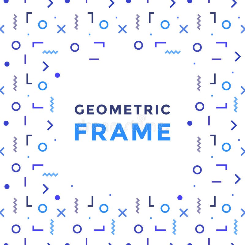 Vector Geometric Shapes Frame. Rectangles, Lines and Circles Vector ...