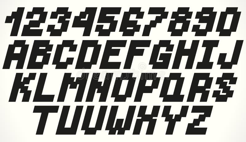 Vector Geometric Square Font Stock Vector - Illustration of elements ...