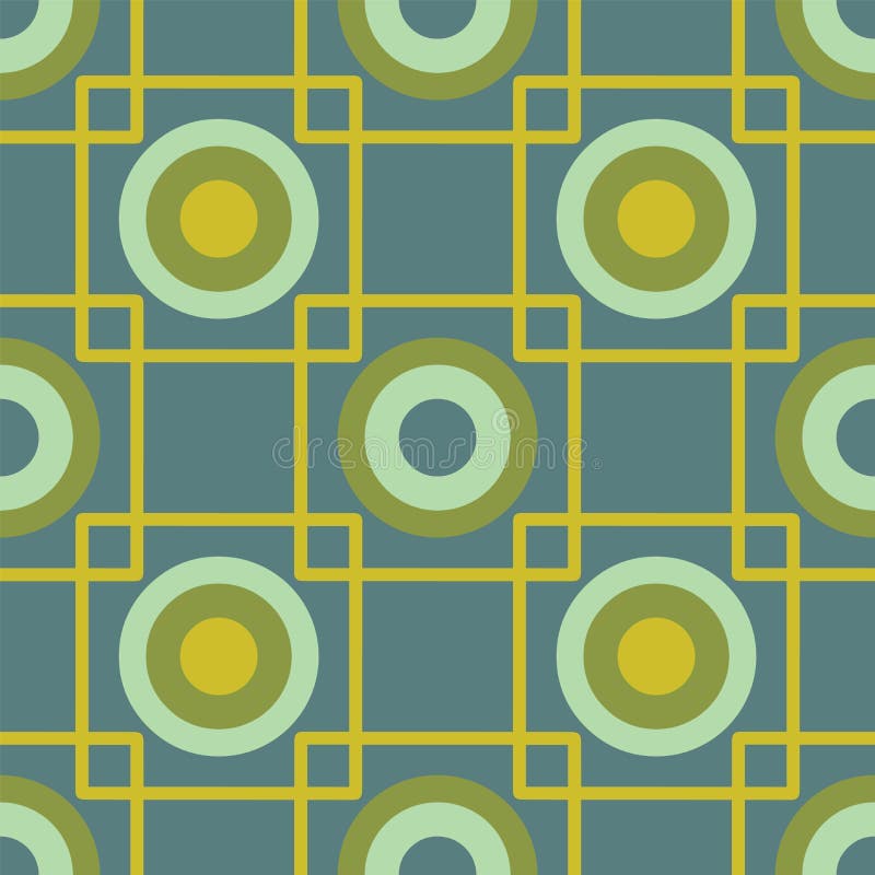 Vector Geometric Squares and Circles Simple Seamless Pattern. Stock ...