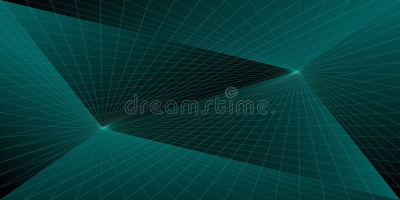 Vector. Geometric Teal Background with Perspective Crossing Lines Stock ...