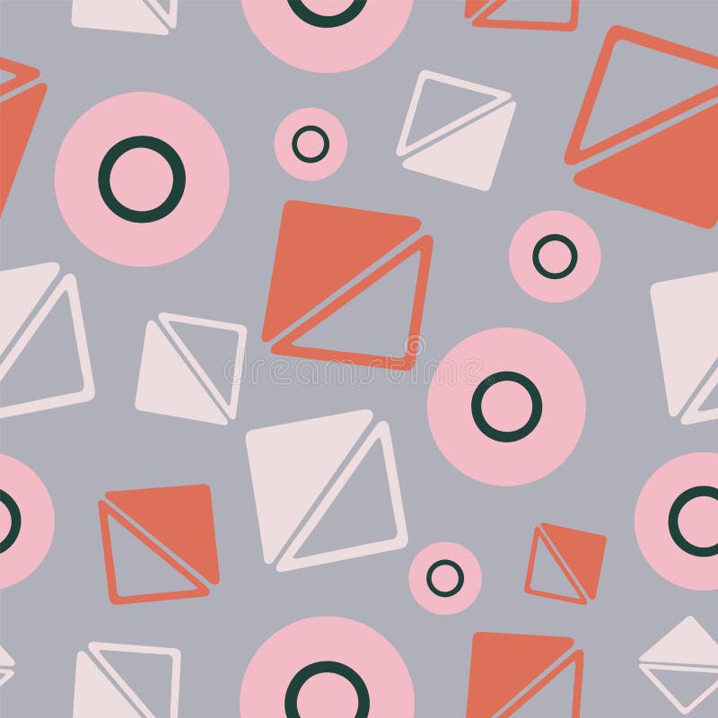 Vector Geometric Triangle and Circle Shapes Seamless Pattern Repeat ...