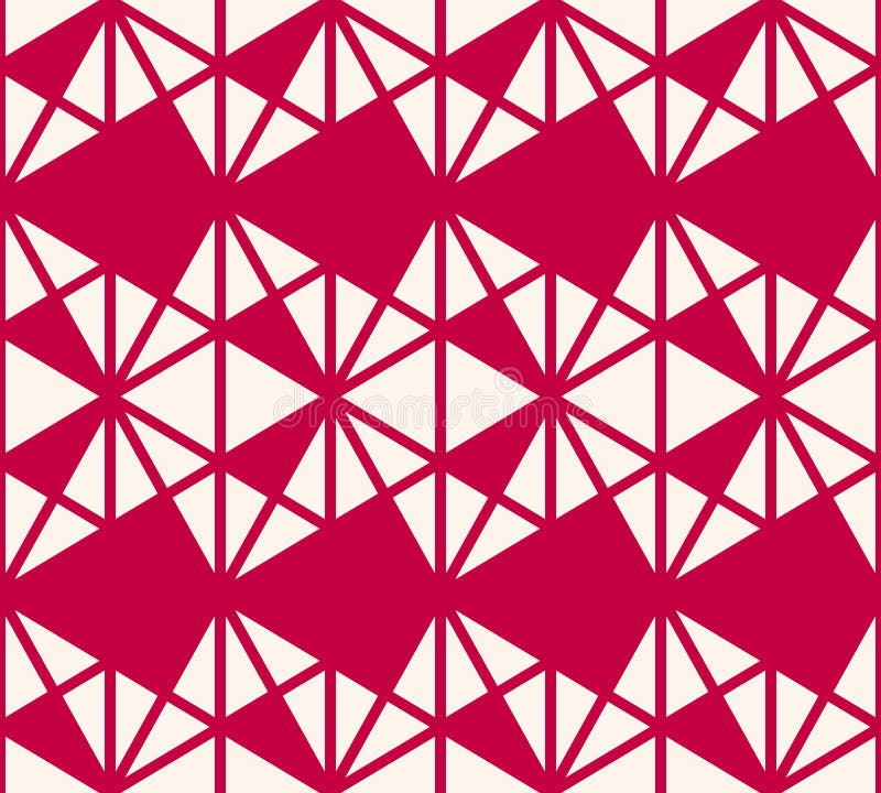 Vector Geometric Triangles Pattern. Elegant Red and White Seamless ...