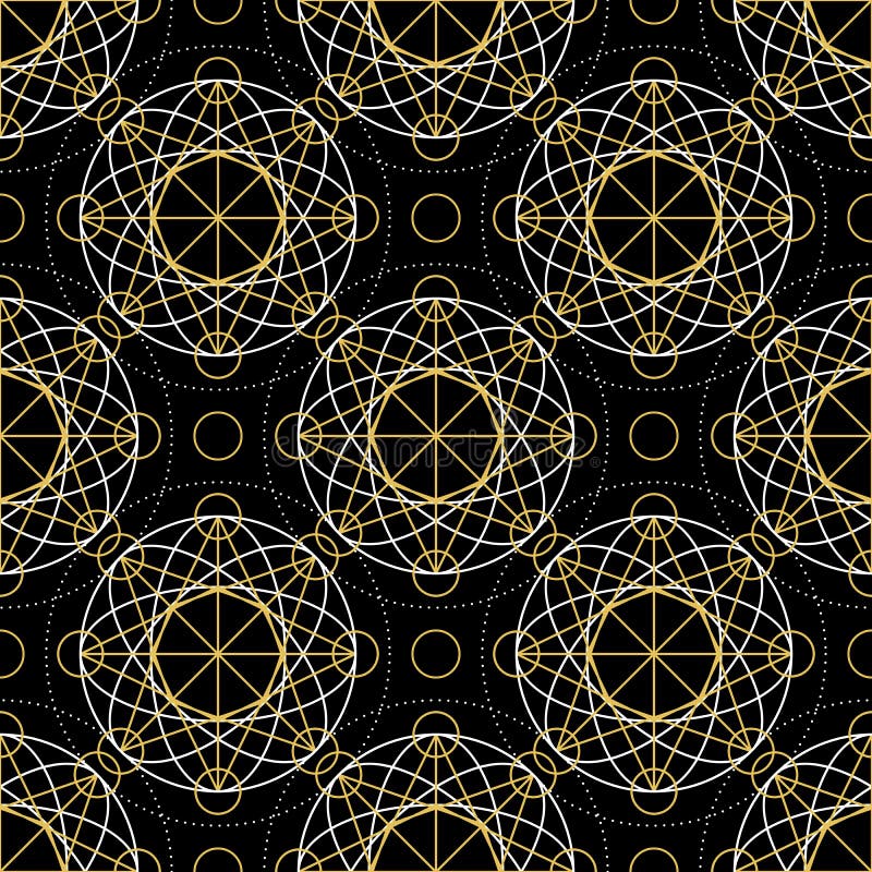 Vector Geometry Seamless Pattern Stock Vector - Illustration of masonic ...