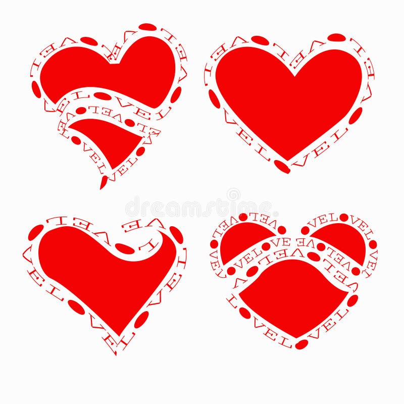 Vector geplaatste harten vector illustratie. Illustration of groet ...