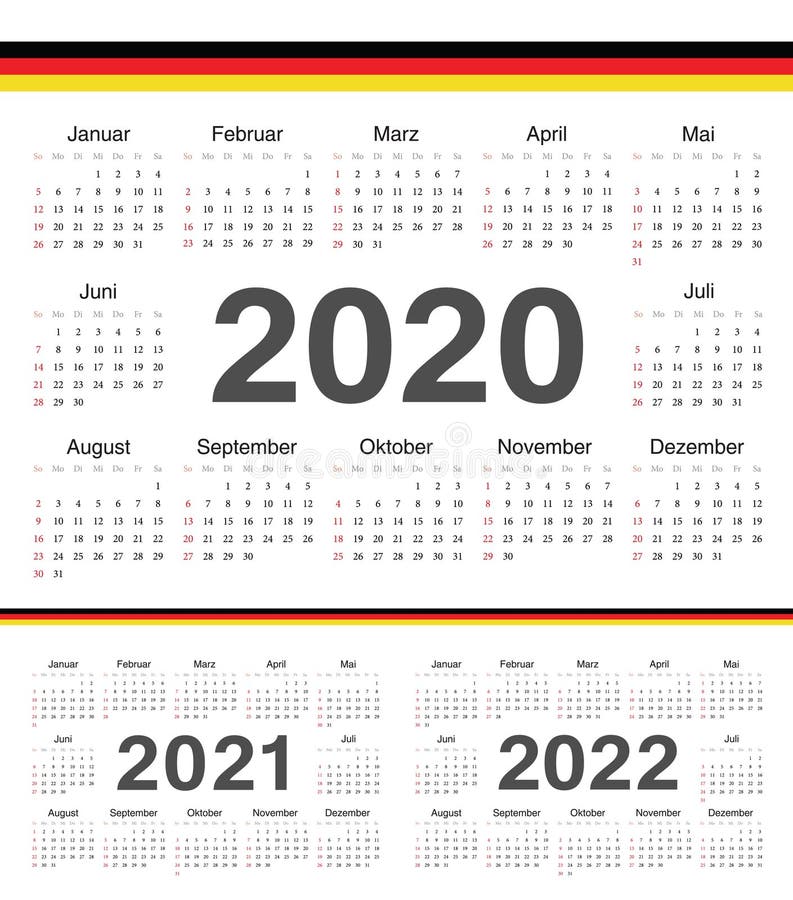 Vector German Circle Calendar 2020 Stock Vector - Illustration of event ...