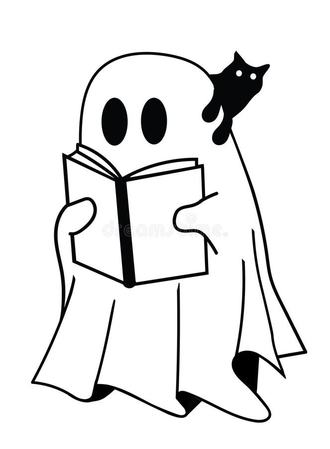 Vector Ghost Reading a Book. Stock Vector - Illustration of creepy ...