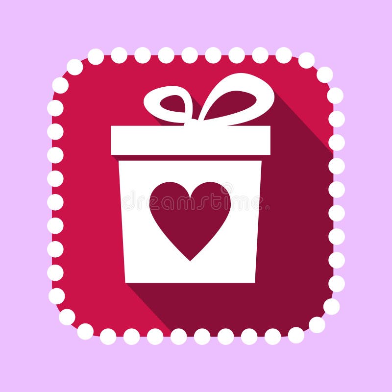 Vector Gift Box with Heart Shape Icon Stock Vector - Illustration of ...