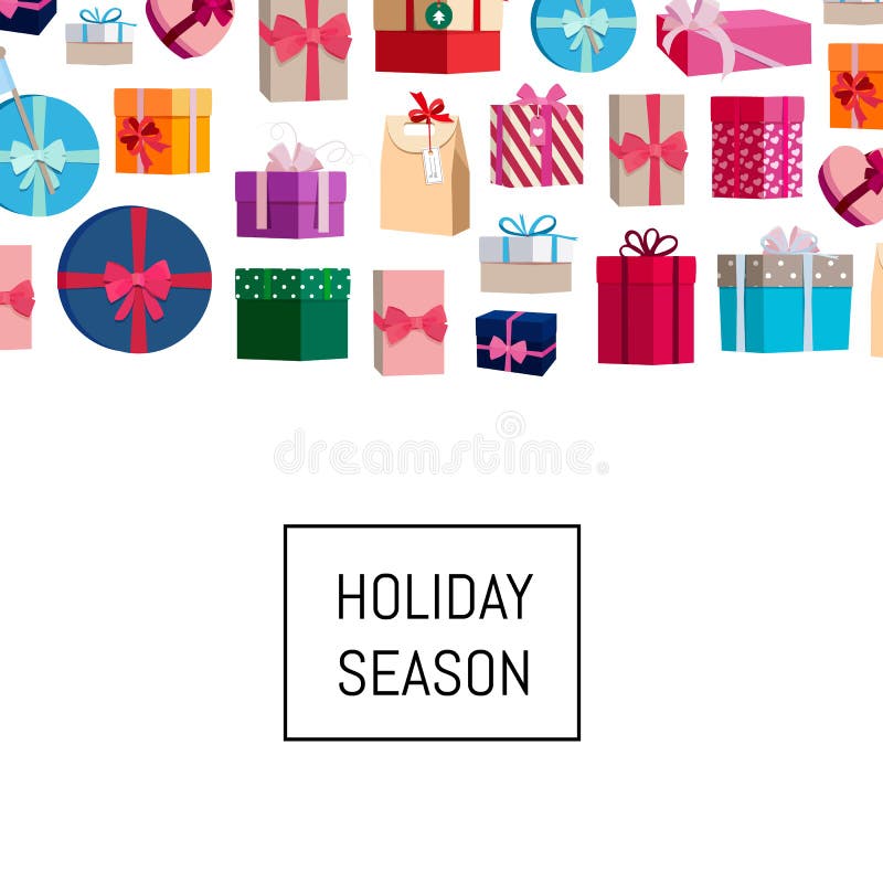 Vector Gift Boxes or Packages Background Illustration with Place for ...