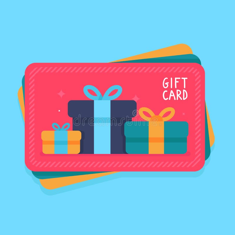 Vector Gift Card in Flat Style Stock Vector - Illustration of gift ...