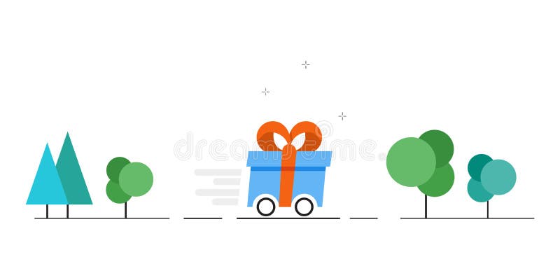 Vector Gift Delivery Image. Fast Delivery of Gifts Stock Vector ...