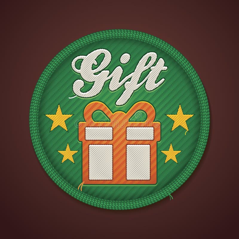 Vector gift fabric badge stock vector. Illustration of cotton - 26893831