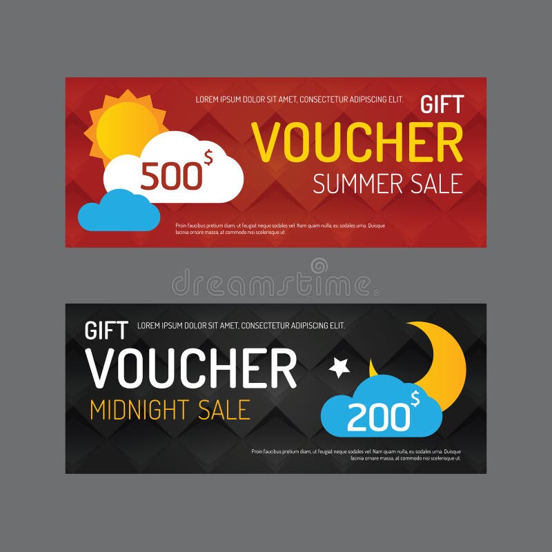Vector Gift Voucher Coupon Template Design. Paper Label Frame Stock ...