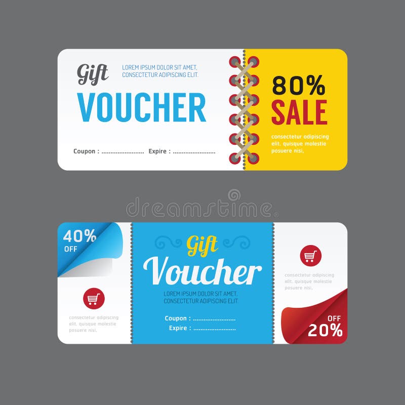 Cute Gift Voucher Certificate Coupon Design Template Stock Vector ...