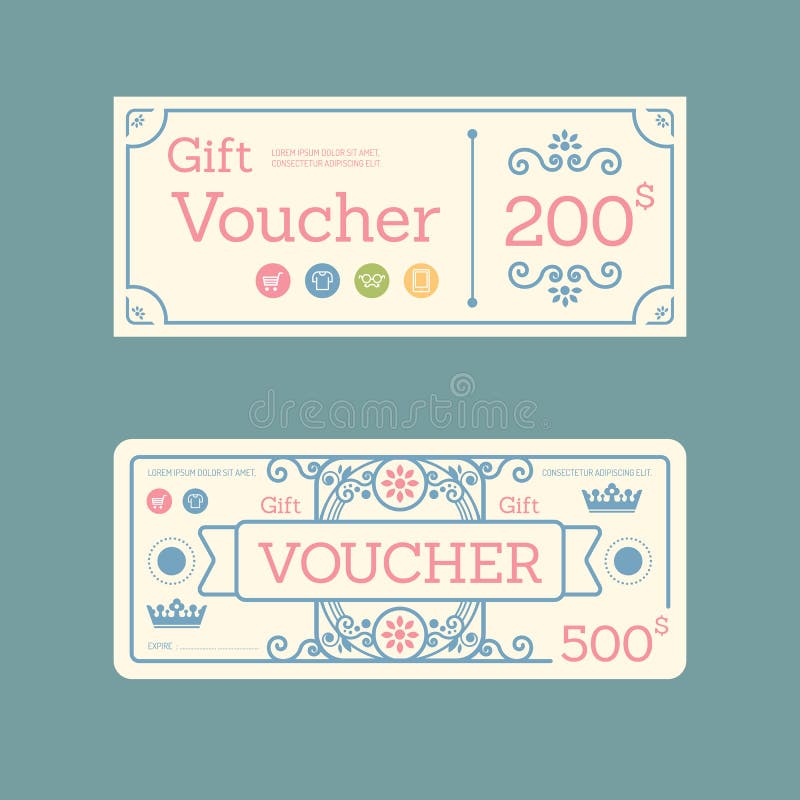 Gift Certificate, Voucher, Coupon Template. Color Stock Vector ...