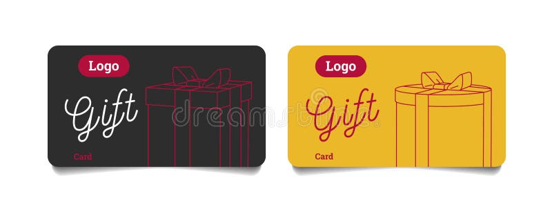 Vector Gift Voucher Set of Template with Gift Boxes of Square and Round ...