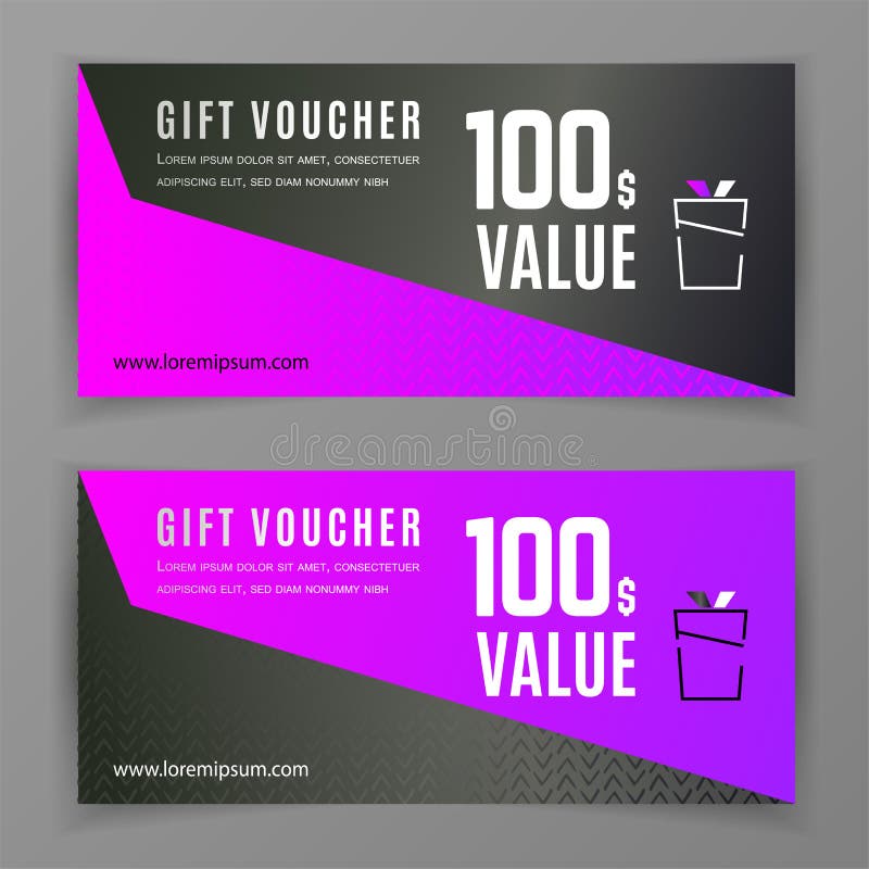 Vector Gift Voucher Template. Universal Flyer for Business. Black ...