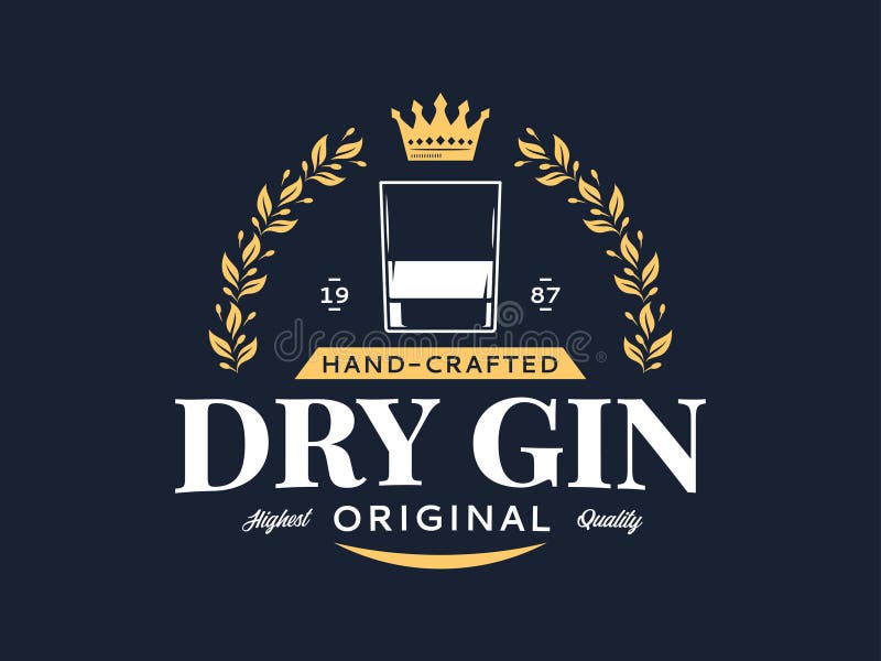 Vector gin logo stock vector. Illustration of logo, vintage - 353226945