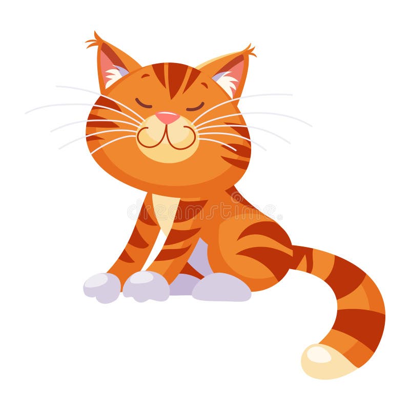 Vector ginger cartoon Cat stock vector. Illustration of trends - 313175193