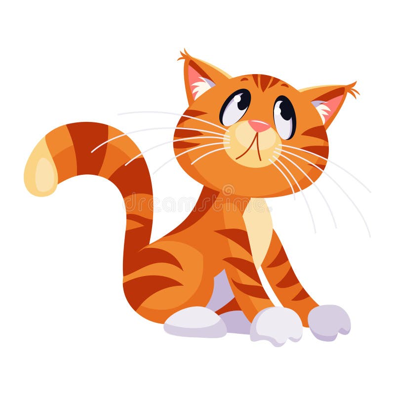 Vector ginger cartoon Cat stock vector. Illustration of head - 313175367