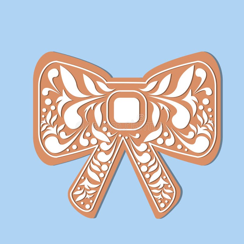 Vector Gingerbread in the Form of a Bow, Glaze Pattern, Sweets for ...