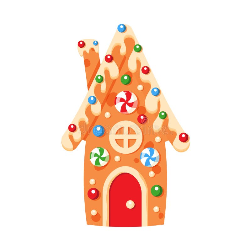 Vector Gingerbread House. Christmas Cookies and Candy Stock Vector ...
