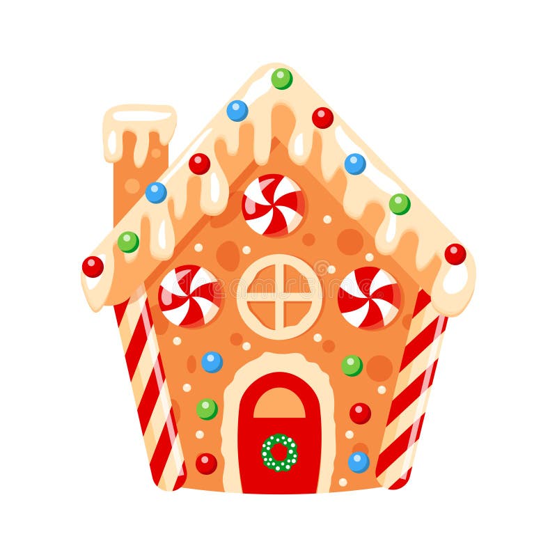 Vector Gingerbread House. Christmas Cookies and Candy Stock Vector ...