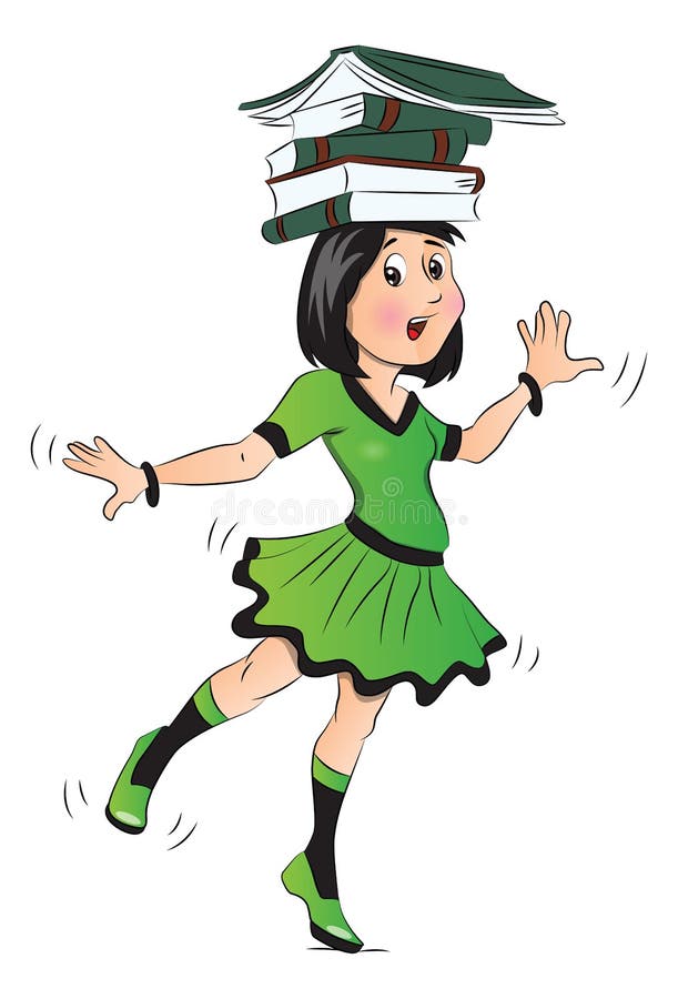 Kid Balancing Book Stock Illustrations – 11 Kid Balancing Book Stock ...