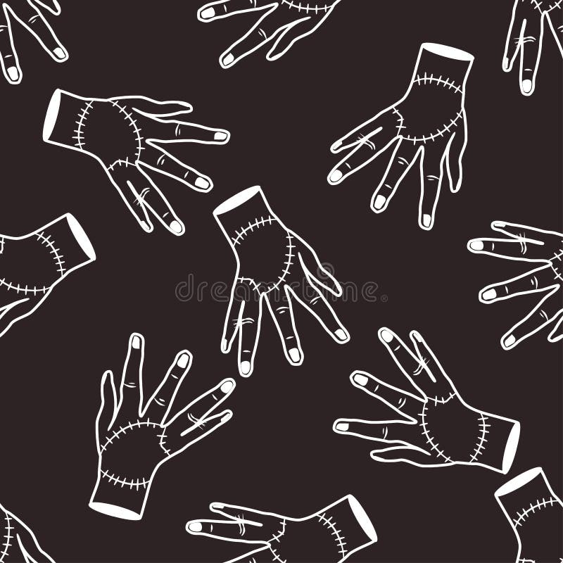 Vector Girl in Black with Hand for Card, Poster Stock Vector ...