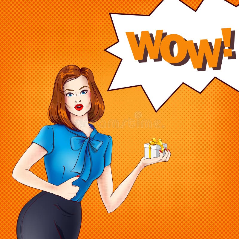 Vector Girl in Pop-art Style Stock Vector - Illustration of finger ...