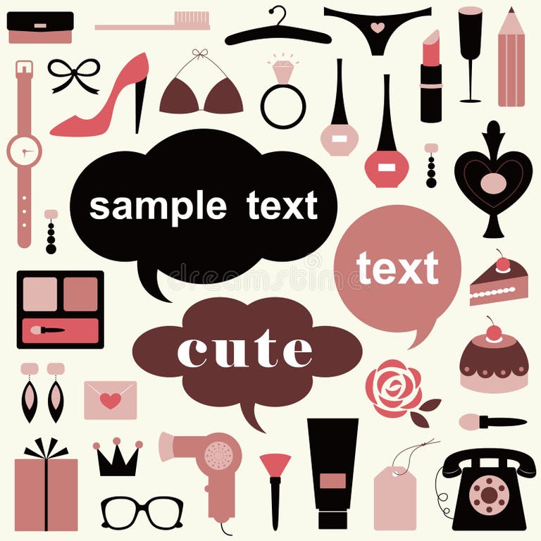 Vector girl set stock vector. Illustration of fashion - 13799540