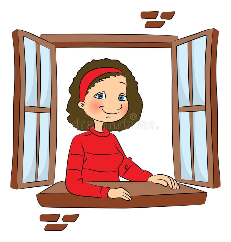 Girl Looking Out Window Stock Illustrations – 179 Girl Looking Out ...