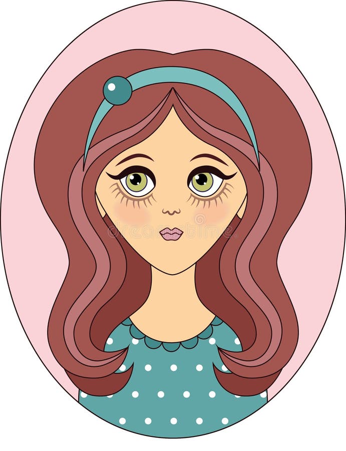 Vector girl stock illustration. Illustration of head - 57143603