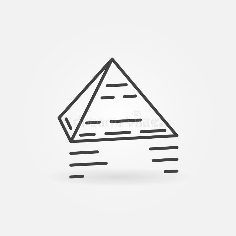 Vector Giza Pyramid Concept Linear Minimal Icon Stock Vector ...